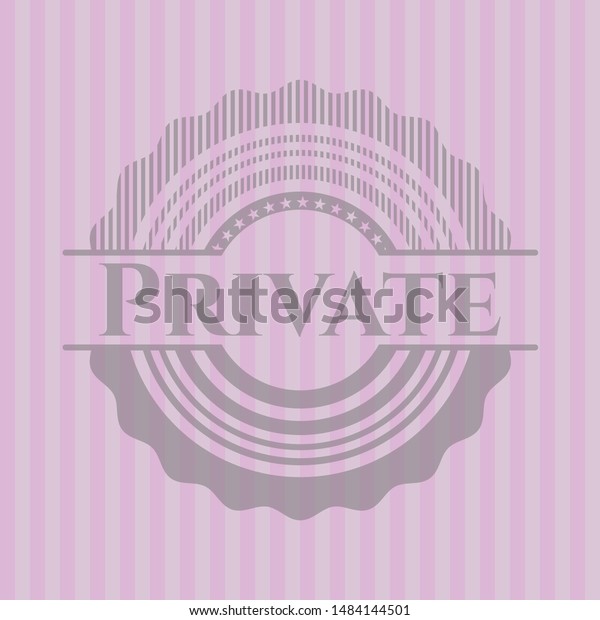 Private Pink Emblem Retro Vector Illustration Stock Vector (Royalty ...