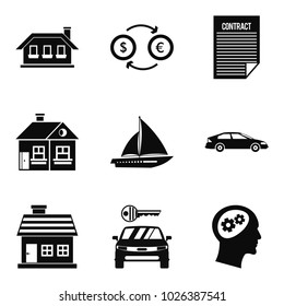 Private Property Icons Set Simple Set Stock Vector (Royalty Free ...