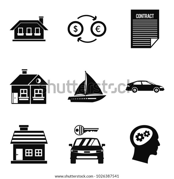 Private Property Icons Set Simple Set Stock Vector (Royalty Free ...