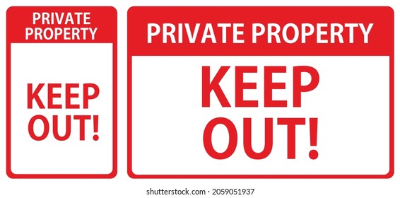 Private Property Sign Keep Out Stock Vector (Royalty Free) 2059051937 ...