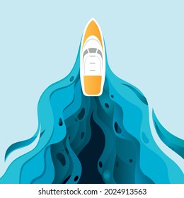 Private Speed Motor Cutter Boat Isolated Stock Vector (Royalty Free ...