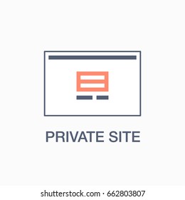 Private Website Page Template Concept Development Stock Vector (Royalty ...