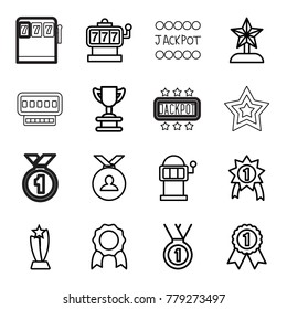 Prize Icons Set 16 Editable Outline Stock Vector (Royalty Free ...