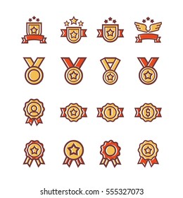Prizes Awards Vector Line Icons Set Stock Vector (Royalty Free ...
