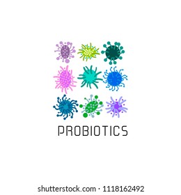 Probiotics Bacteria Logo Concept Healthy Nutrition Stock Vector ...