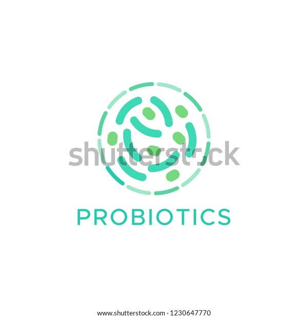 Probiotics Bacteria Logo Design Healthy Nutrition Stock Vector (Royalty ...
