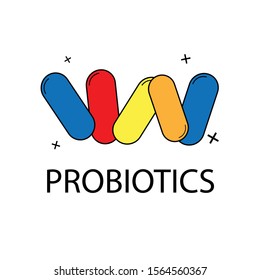 Probiotics Bacteria Logo Prebiotic Lactobacillus Icon Stock Vector ...