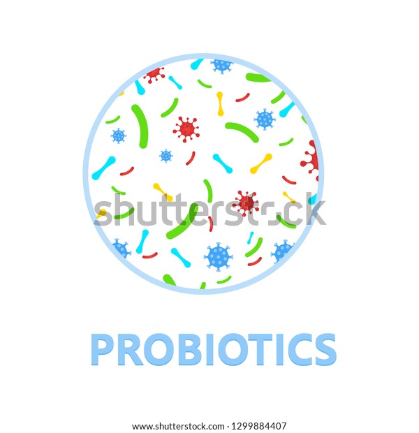 Probiotics Bacteria Vector Logo Prebiotic Lactobacillus 스톡 벡터(로열티 프리 ...