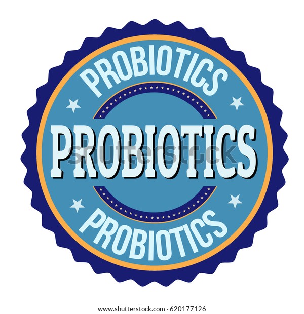 Probiotics Sticker Label On White Background Stock Vector (Royalty Free ...