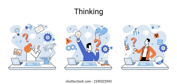 Problem Solving Metaphor Wondering Thinking Planning Stock Vector ... Problem Solving Metaphor Wondering Thinking Planning Stock Vector ...