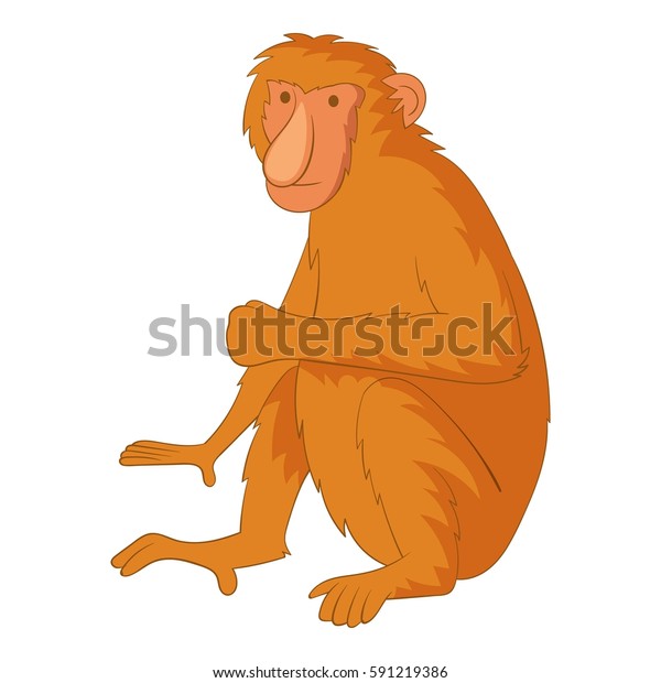 Proboscis Monkey Icon Cartoon Illustration Proboscis Stock Vector ...