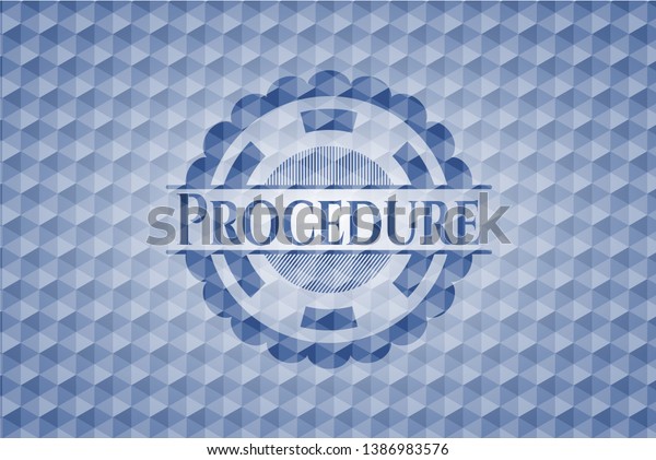 Procedure Blue Hexagon Badge Vector Illustration Stock Vector (Royalty ...