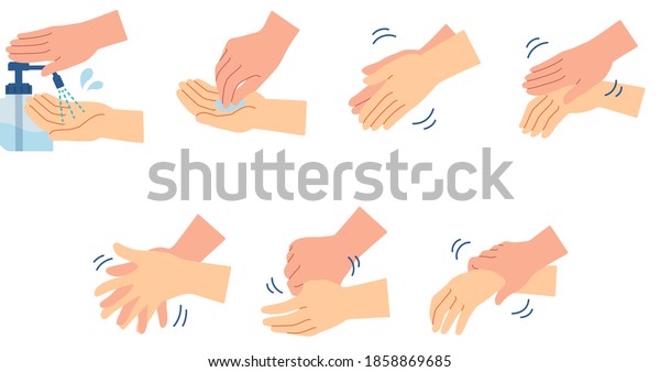 Procedure Hand Disinfection Using Disinfectant Alcohol Stock Vector ...