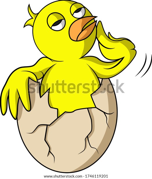 Process Chicks Coming Out Their Shells Stock Vector (Royalty Free ...