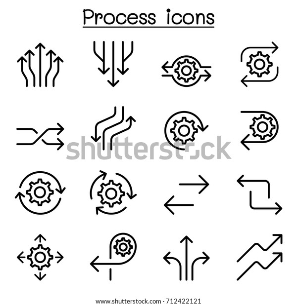 Process Icon Set Thin Line Style Stock Vector (Royalty Free) 712422121 Process Icon Set Thin Line Style Stock Vector (Royalty Free) 712422121
