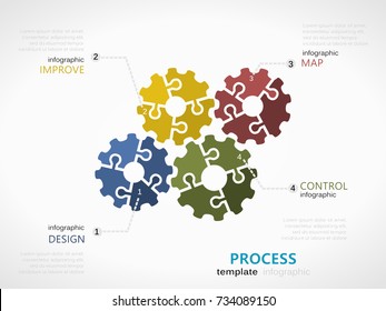 Process Infographic Template Gear Symbol Model Stock Vector (Royalty ...