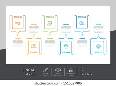 Process Infographic Vector Design 6 Steps Stock Vector (Royalty Free ...