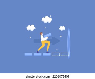 Process Progress Achieve Target Goal Efforts Stock Vector (Royalty Free ...