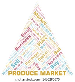 Vektor Stok Produce Market Word Cloud Vector Made (Tanpa Royalti ...