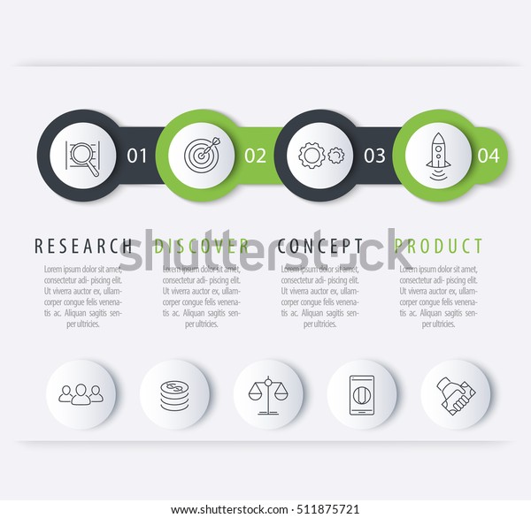Product Development Timeline Infographic Elements Step Stock Vector ...