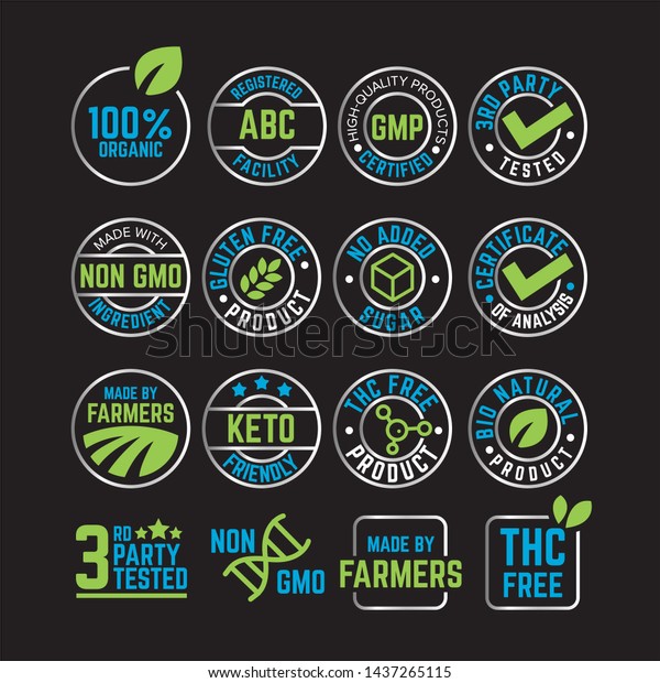 Product Label Certification Vector Icon Set Stock Vector (Royalty Free ...