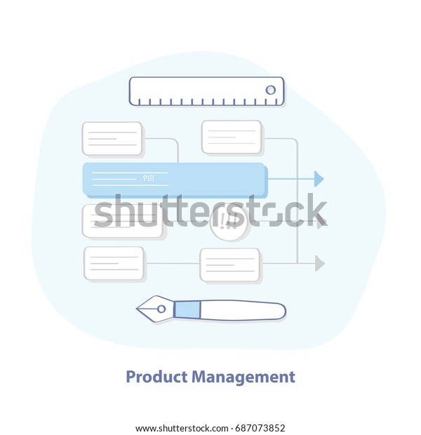 Product Project Management Illustration Concept Linear Stock Vector ...