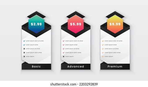Product Purchase Comparison Pricing Table Design Stock Vector (Royalty ...