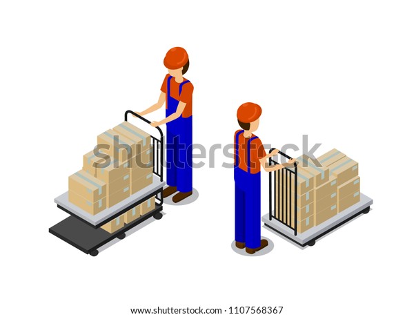 Production Line Workers Set People Wearing Stock Vector (Royalty Free ...