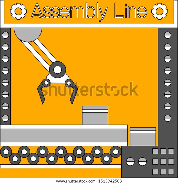 Production Machinery Assembly Line Poster Vector Stock Vector (Royalty ...