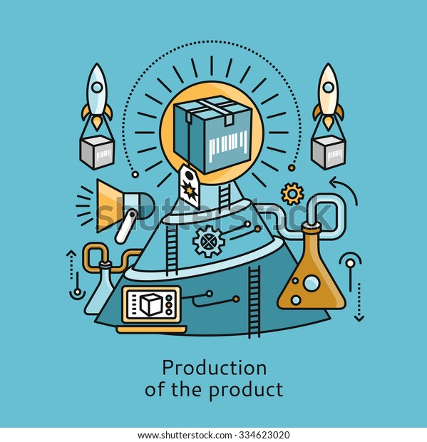 Production Product Icon Flat Design Concept Stock Vector (Royalty Free ...