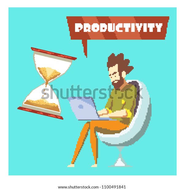 Productivity Pixel Art Stock Vector (Royalty Free) 1100491841 ...
