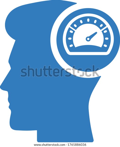 Productivity Speed Speedometer Work Performance Blue Stock Vector ...