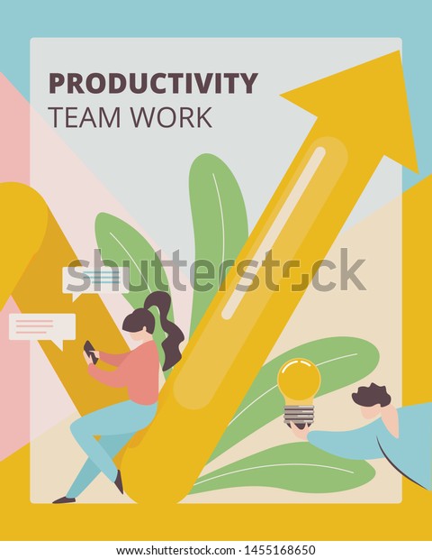 Productivity Team Work Vertical Banner Businessman Stock Vector ...