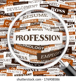 Profession Word Cloud Concept Illustration Graphic Stock Vector ...