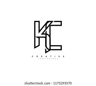 Professional Artistic Monogram Letter Kc Linked Stock Vector (Royalty ...