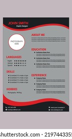 Professional Beautiful Cv Resume Template Design Stock Vector (Royalty ...