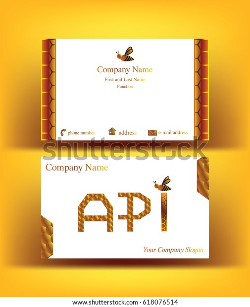 Professional Business Card Api Letters Design Stock Vector (Royalty ...