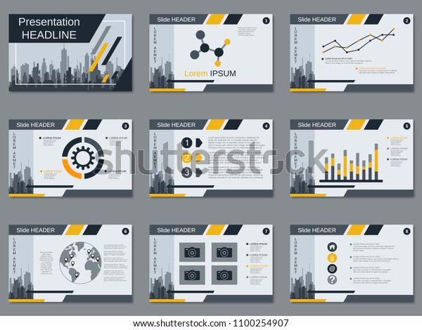 Professional business presentation, slide show, infographic elements ...