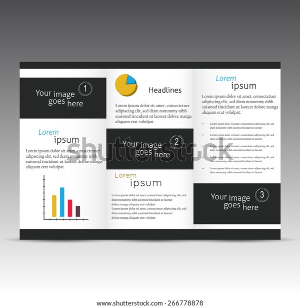 Professional Business Three Fold Flyer Template Stock Vector (Royalty ...