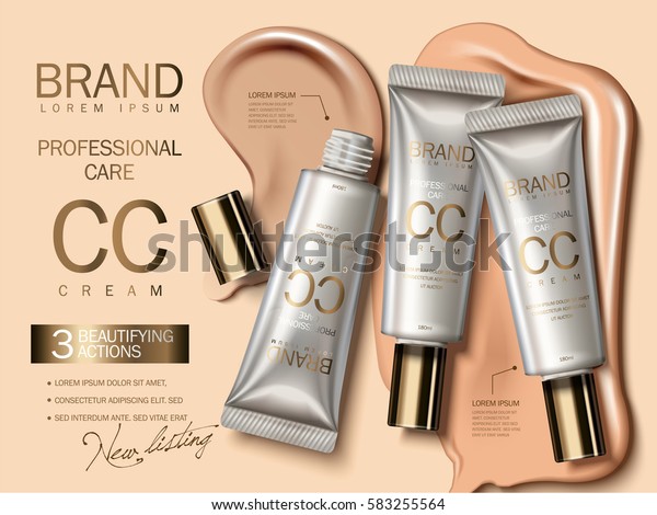 Professional Cc Cream Ads Foundation Plastic Stock Vector (Royalty Free ...