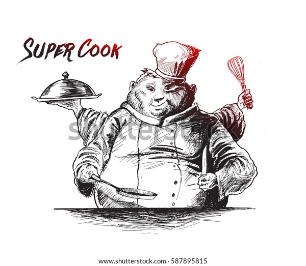 Professional Chefs Cooking Culinary Chefs Hand Stock Vector (Royalty ...