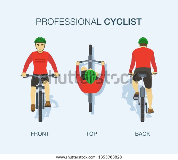 Professional Cyclist Front Back Top View Stock Vector (Royalty Free ...
