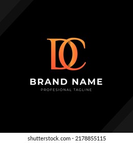 Professional D C Letter Logo Design Stock Vector (Royalty Free ...