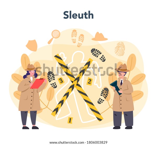 Professional Detective Concept Agent Investigating Crime Stock Vector ...