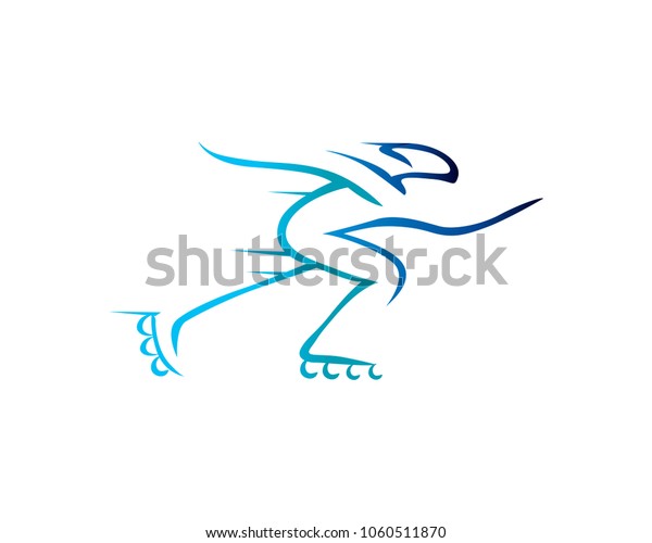 Professional Inline Skate Logo White Isolated Stock Vector (Royalty ...