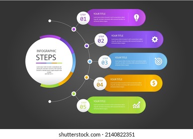 Professional Looking 5 Steps Infographic Stock Vector (Royalty Free ...