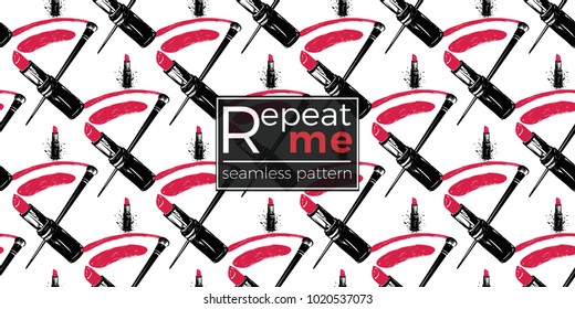 Professional Makeup Artist Background Vector Seamless Stock Vector ...
