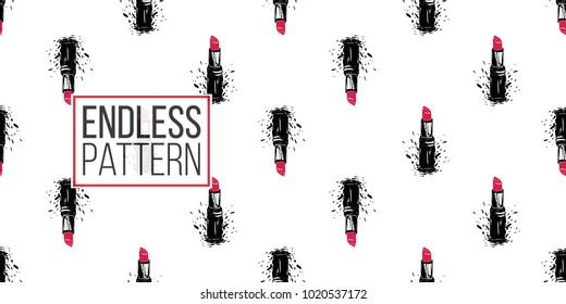 Professional Makeup Artist Background Vector Seamless Stock Vector ...