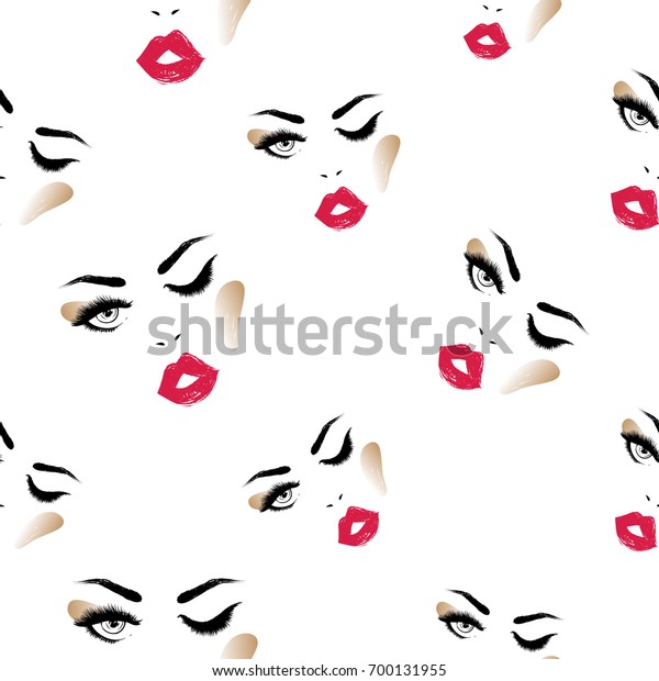 Professional Makeup Artist Background Vector Seamless Stock Vector ...