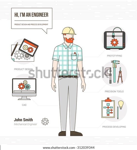 Professional Mechanical Engineer Infographic Skills Resume Stock Vector ...